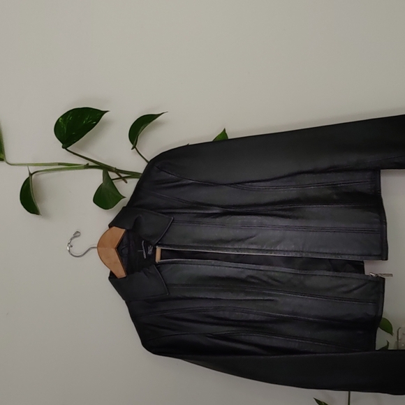 Moda International | Jackets & Coats | Moda International Black Leather ...